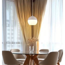Globo LIGHTING H&auml;ngeleuchte "RAGUSA", sandfarben matt, 1, &Oslash; 25cm H: 120cm, 1 Stk., Leuchten, Chrom-Pendelleuchte sandfarben, Glaskugel, E27, h&ouml;henk&uuml;rzbar, H&auml;ngeleuchte