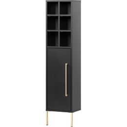 Midischrank Schildmeyer "Sarah", schwarz, B:30,4cm H:130,6cm T:21,8cm, FSC-zertifizierter Holzwerkstoff, Schr&auml;nke, Midischrank, Solide Verarbeitung - Dieses Produkt ist in Deutschland gefertigt