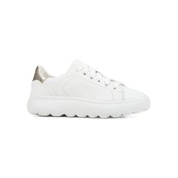 Geox Leder-Sneakers "Spherica EC4.1" in Wei&szlig;/ Gold - 61% | Gr&ouml;&szlig;e 37 | Damen-sneakers
