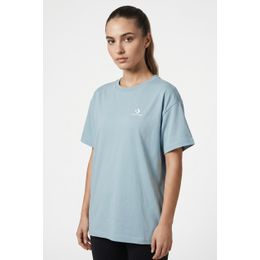 Oversize-Shirt Converse "WOMEN'S Converse STAR CHEVRON OVERSIZED T-SHIRT", Damen, Gr. XL, vernal pool, Obermaterial: 100% Baumwolle, Shirts