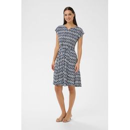 Kaffe Kleid in Dunkelblau/ Wei&szlig; - 48% | Gr&ouml;&szlig;e S | Damen-kleider