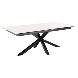 Esstisch ACTONA GROUP "Heaven,Tischplatte aus Keramik, ausziehbar - robust & pflegeleicht", schwarz (schwarz, wei&szlig;), B:240cm H:76cm T:100cm, Tische, Esstisch, Kratzfest, wasserabweisend, Sitzplatz f&uuml;r 4-8 Personen, B: 168/210 cm