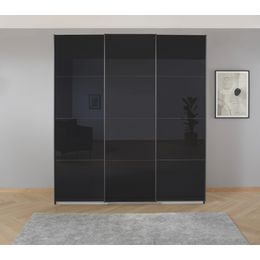 Kleiderschrank OTTO HOME "Mehrzweckschrank Aktenschrank M&ouml;bel Mietswohnung Schlafzimmer KOLUNA", graumetallic, glas basalt, B:203cm H:229cm T:62cm, Holzwerkstoff, Schr&auml;nke, Kleiderschrank, Breiten 203/271/315/360 cm H&ouml;hen 210/229 Glas-Front MADE IN GERMANY