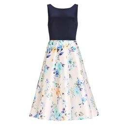 Swing Kleid in Dunkelblau/ Creme/ Bunt - 73% | Gr&ouml;&szlig;e 38 | Damen-kleider