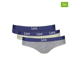 LEE Underwear 3er-Set: Slips "Liliop" in Dunkelblau/ Gelb/ Grau - 53% | Gr&ouml;&szlig;e M | Damen-unterteile