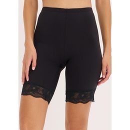 Feinstrumpfleggings bonprix, Damen, Gr. 36/38 (S), schwarz, kreidebeige, Obermaterial: 82% Polyamid, 18% Elasthan. Spitze: 90% Polyamid, 10% Elasthan, Strumpfhosen, mit Spitze, Doppelpack, verschiedene Gr&ouml;&szlig;en von S bis XXXL