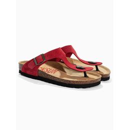 BACKSUN Leder-Zehentrenner "Singapore" in Rot - 53% | Gr&ouml;&szlig;e 39 | Damen-sandalen
