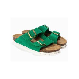 Sunbay Leder-Pantoletten "Trefle" in Gr&uuml;n - 63% | Gr&ouml;&szlig;e 37 | Damen-pantoletten
