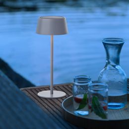 LED Au&szlig;en-Tischleuchte OTTO HOME "Oddny Tischleuchte mit Solar u. Akku", grau (grau matt), H:30cm, Leuchten, LED Solar, Tischlampe, 3000 K, dimmbar, USB ladbar, Indoor & Outdoor