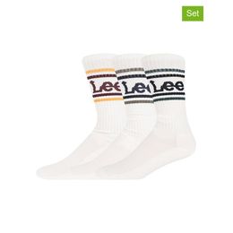 LEE Underwear 3er-Set: Sportsocken "Moir" in Wei&szlig; - 47% | Gr&ouml;&szlig;e 43-46 | Herren-sportausruestung