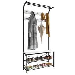Schuhregal Vcm "Metall Garderobe Kleiderst&auml;nder Schuhregal Taliro", wei&szlig;, B:90cm T:30cm, Garderobenpaneele, Schuhregal