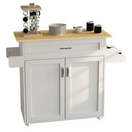 K&uuml;chenbuffet Vcm "K&uuml;chenwagen Servierwagen Rollwagen Rollen Pastano", braun (wei&szlig;, honig, eiche), B:114cm T:39cm, Obermaterial: 100% Holz Wood., Rollwagen, K&uuml;chenschrank Beistellwagen K&uuml;chentisch