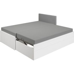 Jugendbett Paidi "FLYNN in verschiedenen Ausf&uuml;hrungen, Ausziehbett mit 2 Liegefl&auml;chen", wei&szlig; (kreidewei&szlig;, steingrau), B:106cm H:92cm L:211cm, Betten, Jugendbett, G&auml;stebett, Metallgestell inkl. Lattenroste, 2-in-1 Funktionsbett