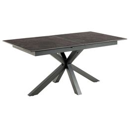 Esstisch ACTONA GROUP "Heaven,Tischplatte aus Keramik, ausziehbar - robust & pflegeleicht", schwarz (schwarz, schwarz), B:210cm H:76cm T:90cm, Tische, Esstisch, Kratzfest, wasserabweisend, Sitzplatz f&uuml;r 4-8 Personen, B: 168/210 cm