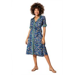 Aller Simplement Kleid in Blau/ Creme/ T&uuml;rkis - 75% | Gr&ouml;&szlig;e 38/40 | Damen-kleider