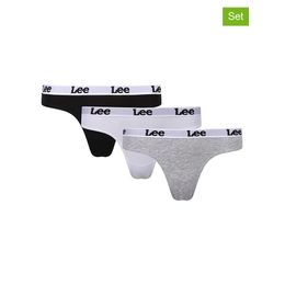 LEE Underwear 3er-Set: Slips "Diana" in Wei&szlig;/ Schwarz/ Grau - 53% | Gr&ouml;&szlig;e S | Damen-unterteile