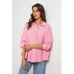 Lin Passion Bluse in Rosa - 72% | Gr&ouml;&szlig;e 38/40 | Damen-blusen