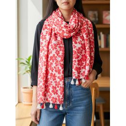 MENTHE &Agrave; L'O Schal in Rot/ Wei&szlig; - (L)170 x (B)85 cm - 64% | Damen-schals-tuecher