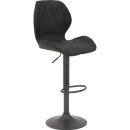 Barhocker Hela "Sonja", grau (vintage anthrazit, microfaser), B:42cm H:96cm T:51cm, Hocker, Barhocker, 2 St&uuml;ck
