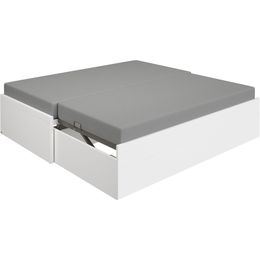 Jugendbett Paidi "FLYNN in verschiedenen Ausf&uuml;hrungen, Ausziehbett mit 2 Liegefl&auml;chen", wei&szlig; (kreidewei&szlig;), B:106cm H:44cm L:206cm, Betten, Jugendbett, G&auml;stebett, Metallgestell inkl. Lattenroste, 2-in-1 Funktionsbett, Topseller