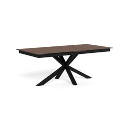 Esstisch ACTONA GROUP "Heaven,Tischplatte aus Keramik, ausziehbar - robust & pflegeleicht", braun (schwarz, rostbraun), B:240cm H:76cm T:100cm, Tische, Esstisch, Kratzfest, wasserabweisend, Sitzplatz f&uuml;r 4-8 Personen, B: 168/210 cm