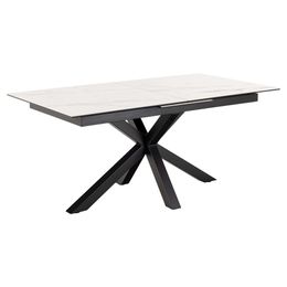 Esstisch ACTONA GROUP "Heaven,Tischplatte aus Keramik, ausziehbar - robust & pflegeleicht", schwarz (schwarz, wei&szlig;), B:210cm H:76cm T:90cm, Tische, Esstisch, Kratzfest, wasserabweisend, Sitzplatz f&uuml;r 4-8 Personen, B: 168/210 cm