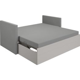 Jugendbett Paidi "FLYNN in verschiedenen Ausf&uuml;hrungen, Ausziehbett mit 2 Liegefl&auml;chen", grau (kieselgrau, steingrau), B:106cm H:92cm L:216cm, Betten, Jugendbett, G&auml;stebett, Metallgestell inkl. Lattenroste, 2-in-1 Funktionsbett