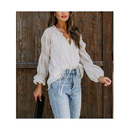 Milan Kiss Bluse in Wei&szlig; - 56% | Gr&ouml;&szlig;e M | Damen-blusen