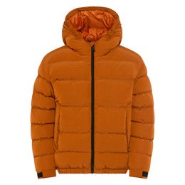 Steppjacke Napapijri "Terez", Jungen, Gr. 12, orange (orange pumpkin), Web, Obermaterial: 100% Polyamid, elastischer Bund, Jacken Steppjacke, mit fester Kapuze, normale Passform