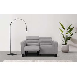 2-Sitzer OTTO HOME "Carpari, 162 cm, mit manueller od. elektrischer Relaxfunktion", grau (hellgrau), B:162cm H:97cm T:100cm, Sofas, (USB A/C), sowie Kopfteilverstellung