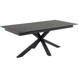 Esstisch ACTONA GROUP "Heaven,Tischplatte aus Keramik, ausziehbar - robust & pflegeleicht", schwarz (schwarz, schwarz), B:240cm H:76cm T:100cm, Tische, Esstisch, Kratzfest, wasserabweisend, Sitzplatz f&uuml;r 4-8 Personen, B: 168/210 cm