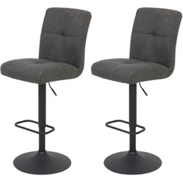 Barhocker Hela "LENI", schwarz (vintage anthrazit, schwarz), B:44cm H:102cm T:57cm, 100% Polyester, Hocker, Barhocker, Komfortsitz mit Federkorb