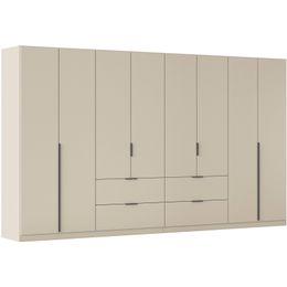 Dreht&uuml;renschrank OTTO HOME "Kleiderschrank Schrank Garderobe AGORDO mit Dekor- oder Hochglanzfront", beige (champagner), Schr&auml;nke, B/H/T: 360cm x 229cm x 54cm, Griffe Graumetallic, Holzwerkstoff, Dreht&uuml;renschrank, mit Au&szlig;enschubk&auml;sten, Serie in 7 Breiten und 2 H&ouml;hen MADE IN GERMANY, B:360cm H:229cm T:54cm