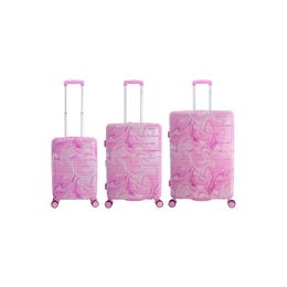 Koffer Saxoline "Splash", Gr. B/H/T: 51cm x 77cm x 32cm, pink, bedruckt, Koffer, aus robustem ABS/PC-Material