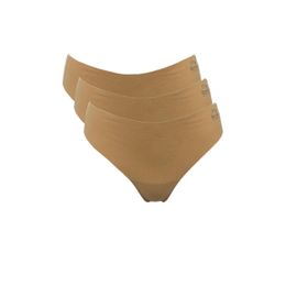 String MY BASIC "Free cut string", Damen, Gr. L, rosa (powder), Obermaterial: 90% Baumwolle, 10% Elasthan, unifarben, k&ouml;rpernah, Unterhosen String, basic, eng, elastisch, bequem, weich, mit Logo, Baumwollmix