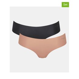 Sloggi 2er-Set: Slips "Zero Microfibre 2.0" in Beige/ Schwarz - 47% | Gr&ouml;&szlig;e S | Damen-unterteile