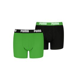 Boxershorts Puma "Puma BOYS EVERYDAY BASIC BOXERS", Jungen, Gr. 122/128, gr&uuml;n, schwarz, Obermaterial: 95% Baumwolle, 5% Elasthan, Unterhosen, Komfortabler Logobund, ohne Eingriff