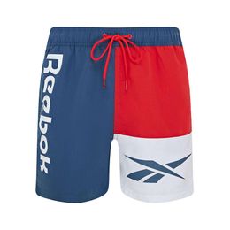 Reebok Badeshorts "Roscoe" in Dunkelblau/ Rot/ Wei&szlig; - 47% | Gr&ouml;&szlig;e L | Herren-bademode-sport
