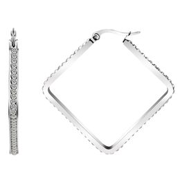 Adelia&acute;s Paar Creolen ADELIA&acute;S "Ohrringe &ndash; Creole aus Edelstahl mit Strass Steinchen", Damen, Gr. Damen, Edelstahl, silber, Ohrringe, Perfekt als Geschenk f&uuml;r besondere Menschen
