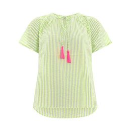 Zwillingsherz Bluse "Neon Streifen" in Gr&uuml;n - 65% | Gr&ouml;&szlig;e S/M | Damen-blusen