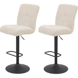 Barhocker Hela "LENI", beige (creme, schwarz), B:44cm H:102cm T:57cm, 92% Polyester;8% Polyamid, Hocker, Barhocker, Komfortsitz mit Federkorb
