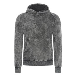 Kapuzensweatshirt Rusty Neal, Herren, Gr. L, grau (anthrazit), 100% Baumwolle, unifarben, normal, ohne Ausschnitt, Sweatshirts, in verwaschenem Design