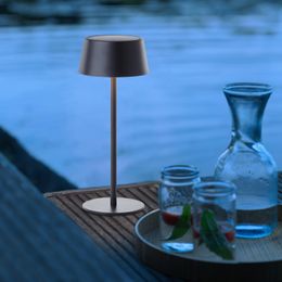LED Au&szlig;en-Tischleuchte OTTO HOME "Oddny Tischleuchte mit Solar u. Akku", schwarz (schwarz matt), H:30cm, Leuchten, LED Solar, Tischlampe, 3000 K, dimmbar, USB ladbar, Indoor & Outdoor