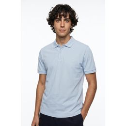 Jack & Jones Poloshirt JACK & JONES "JPRBLAWESTON SS POLO", Herren, Gr. L, chambray blau detail:solid, Jersey, Obermaterial: 100% Baumwolle, unifarben, regular fit normal, ohne Ausschnitt, angesetztes B&uuml;ndchen, Shirts, mit Stickerei