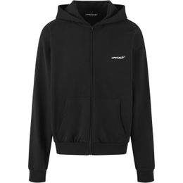 Kapuzenpullover "Upscale by Mister Tee Upscale Core EMB Oversize Zip Hoody", Herren, Gr. S, schwarz, 100% Baumwolle, UPSCALE BY MISTER TEE, mehrfarbig, loose fit, ohne Ausschnitt, Pullover Kapuzenpullover