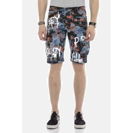 Cipo & Baxx Jeansbermudas CIPO & BAXX "Bermuda & Short", Herren, Gr. 30, Normalgr&ouml;&szlig;en, blau, 98% Baumwolle 2% Elasthan, unifarben, regular fit kurz, Jeans, mit angesagtem Denim-Coating, CK204