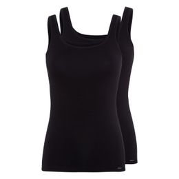 Unterhemd Skiny "Cotton Advantage", Damen, Gr. 36, N-Gr, schwarz, Obermaterial: 96% Baumwolle, 4% Elasthan, unifarben, figurbetont, Rundhals, Unterhemden Unterhemd, bequem, weich, basic, eng, Baumwollmix