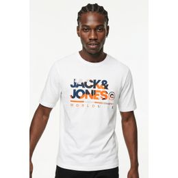 Jack & Jones Kurzarmshirt JACK & JONES "JJLUKE TEE SS CREW NECK 5PK MP", Jungen, Gr. M, wei&szlig; (goblin blau pack:wei&szlig;, schwarz, deepteal, navyblazer), Jersey, Obermaterial: 100% Baumwolle, bedruckt, normal, Rundhals, Shirts