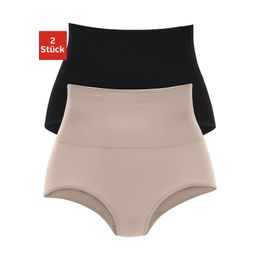 Formslip Petite Fleur, Damen, Gr. 32/34, schwarz (schwarz, beige), Obermaterial: 65% Baumwolle, 20% Elasthan, 15% Polyamid, unifarben, Unterhosen Formslip, aus elastischer Baumwolle, Shape wear