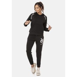 Cipo & Baxx Trainingsanzug CIPO & BAXX "WLR147", Damen, Gr. L, schwarz, 51% Viskose, 43% Polyester, 6% Elasthan, unifarben, regular fit, Sportanz&uuml;ge Trainingsanzug, mit Logo und Schriftzug